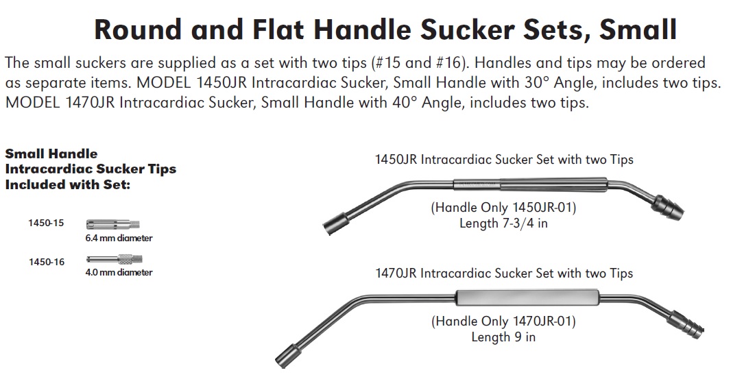 Small Suction Sets – Small, Round and Flat Handle – Pemco Incorporated